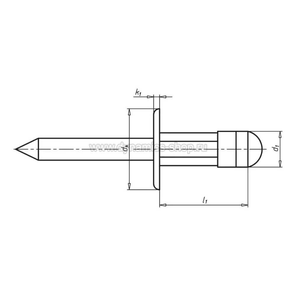 WURTH 091594817 Aluminum extraction rivet with enlarged cylindrical ...