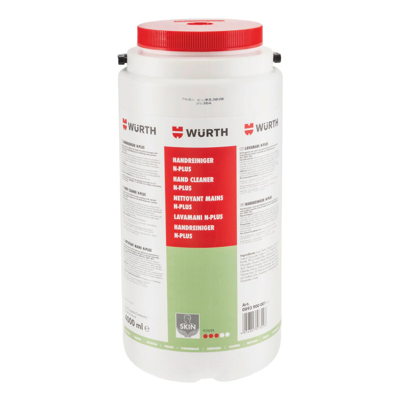 WURTH 0893900001 Очиститель для рук N-Plus-Bucket I SKIN I Канистра 4000мл