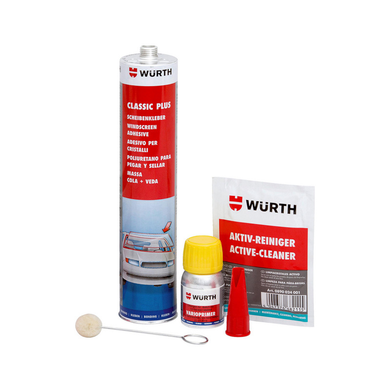 WURTH 0890023700 Glass Adhesive Classic Plus, complete set, 310ml tube
